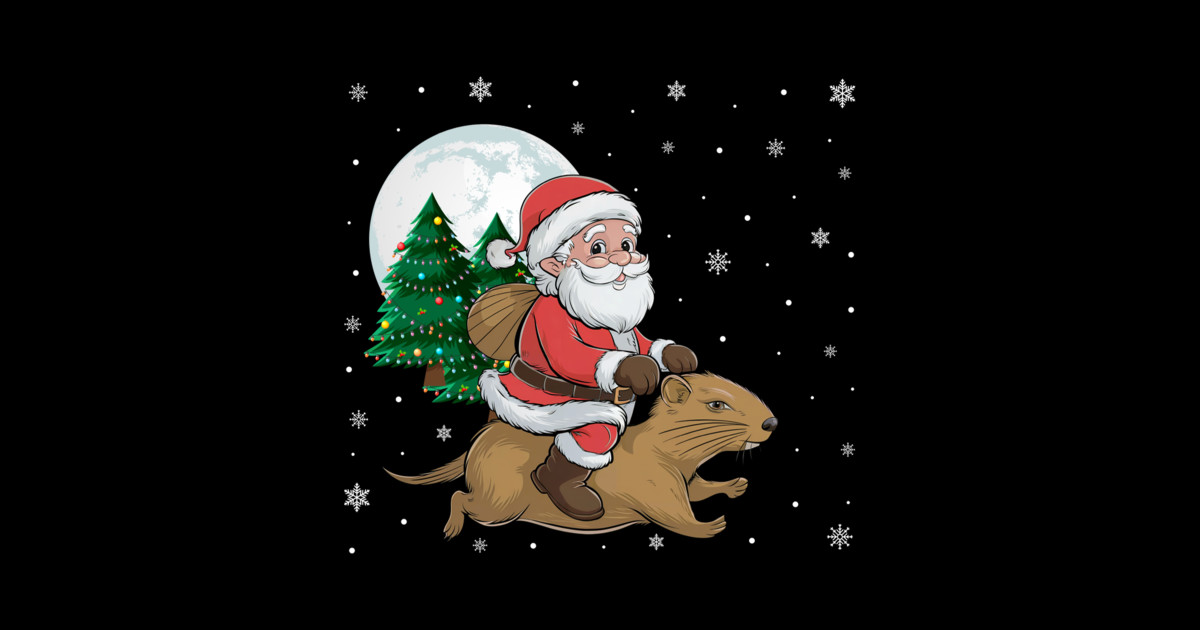 Santa Claus Riding Gopher Funny Christmas Tree Lights - Christmas ...