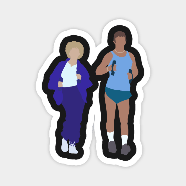 kath and kel power walking - Kath And Kim - Magnet | TeePublic