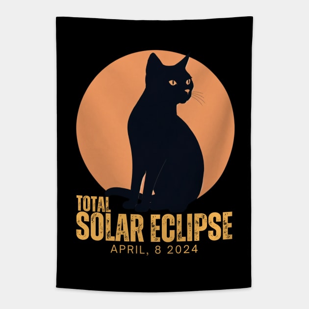 TOTAL SOLAR ECLIPSE 2024 MOON CAT - Eclipse 2024 - Tapestry | TeePublic