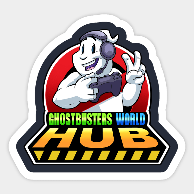 Ghostbusters World Hub Logo with Text - Ghostbusters - Sticker | TeePublic