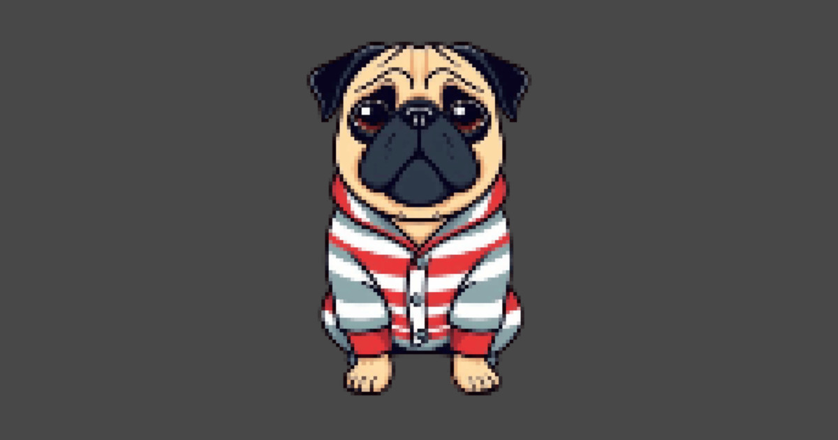 Pixel Art Pugs pajamas - Pug - T-Shirt | TeePublic