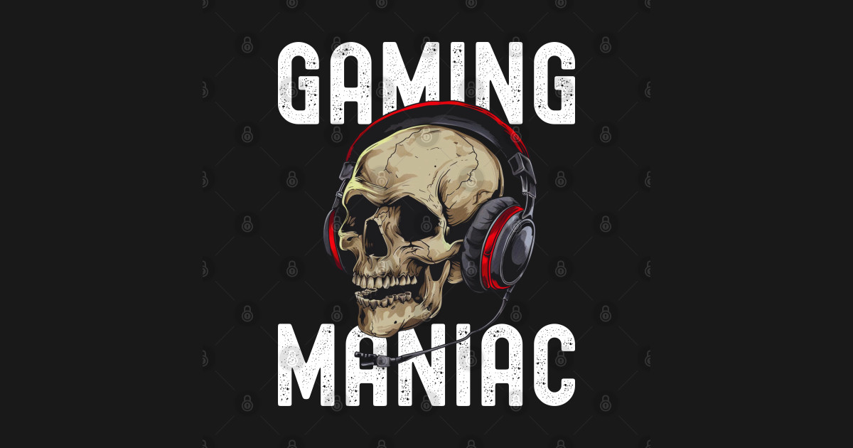 Gaming Maniac Gamer Skeleton Funny Gaming Skeleton playing Gaming Fun ...