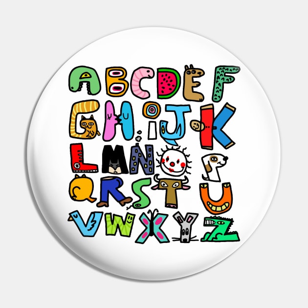 Alphabetter - Original Artwork - Pin | TeePublic