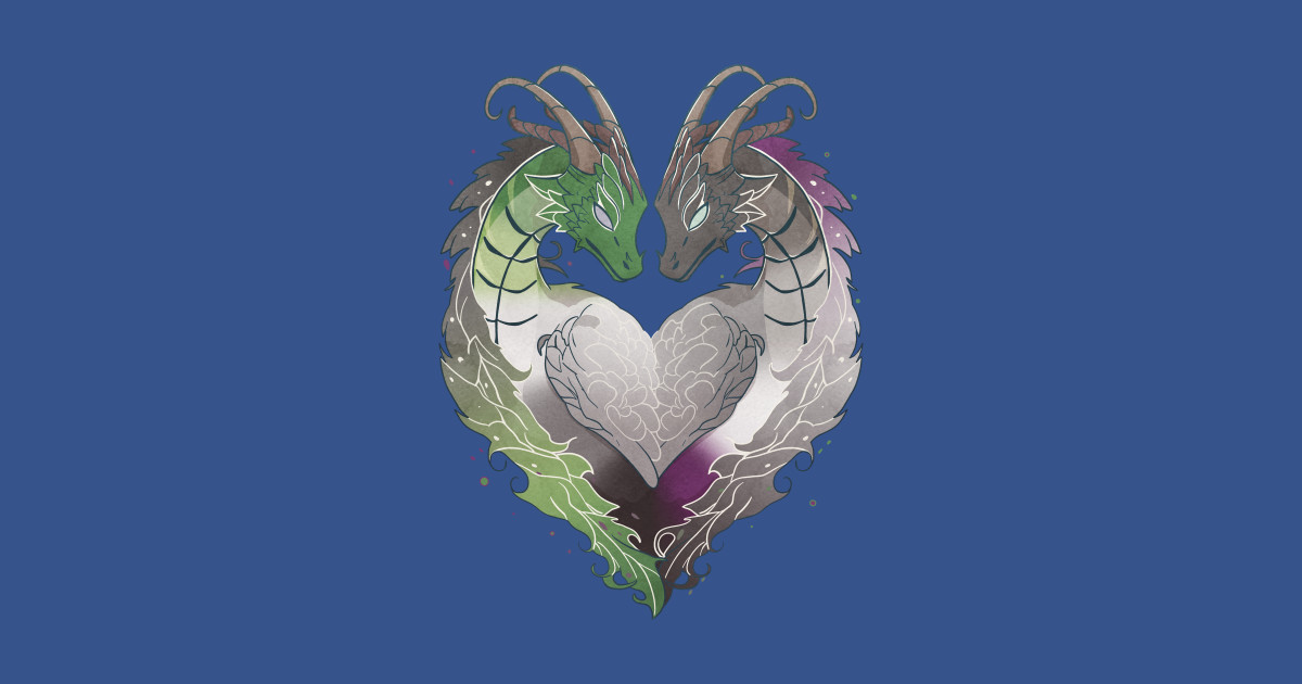 Aromantic Asexual Aroace Dragons LGBT Pride Flag - Aroace - T-Shirt ...