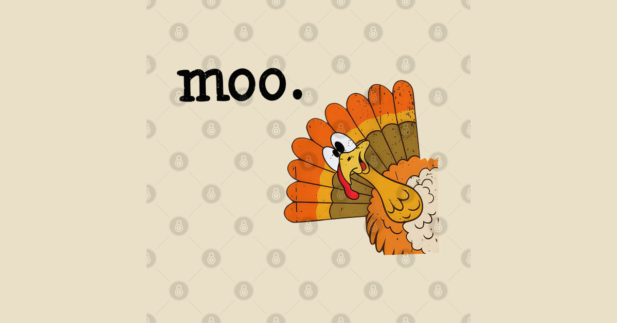 Moo Funny Confused Turkey Thanksgiving Joke Kids - Turkey - T-Shirt ...