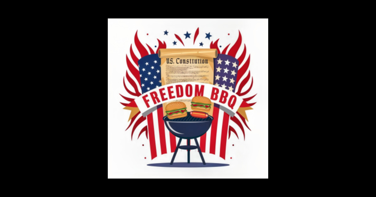 Freedom BBQ on America's Independence Day. - Independence Day - Sticker ...