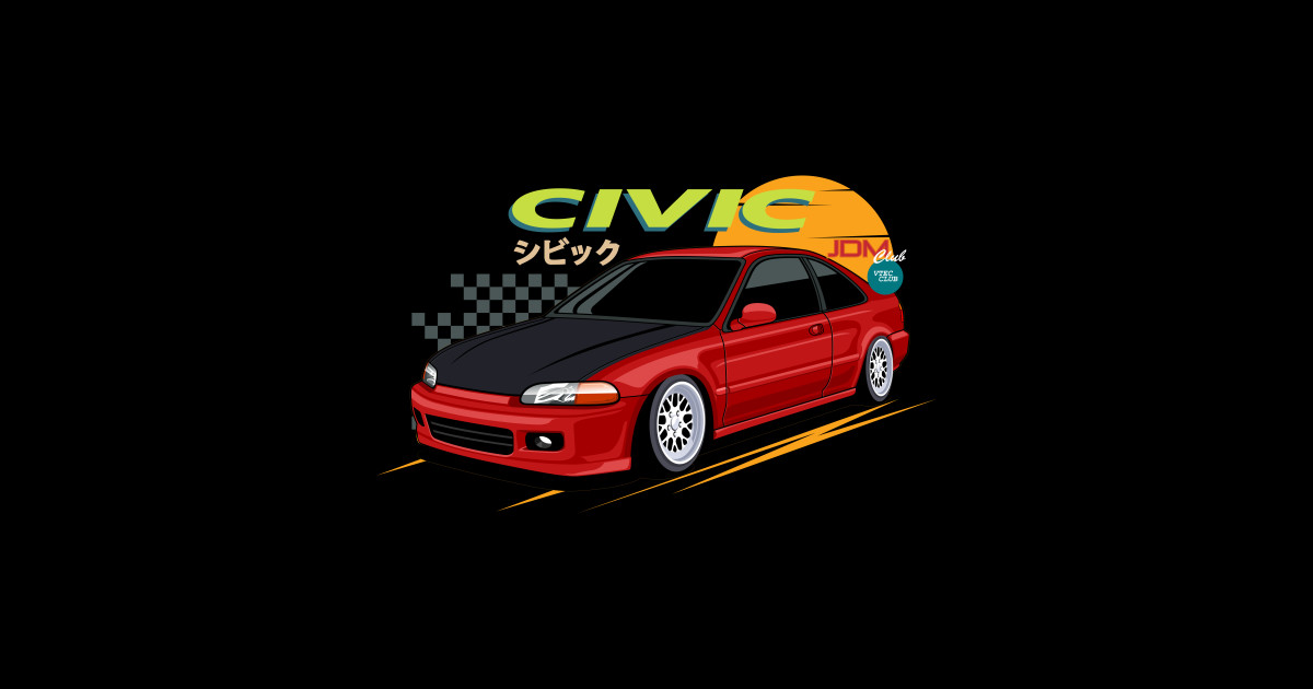 Civic Cars JDM Style - Civic - T-Shirt | TeePublic