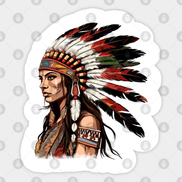 Native American Girl - Native American - Sticker | TeePublic