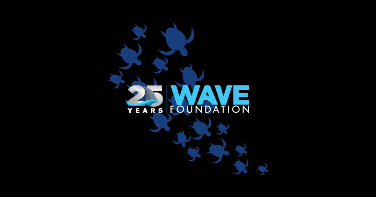 WAVE Foundation 25th Anniversary with Sea Turtles - Wave Foundation - Sticker | TeePublic