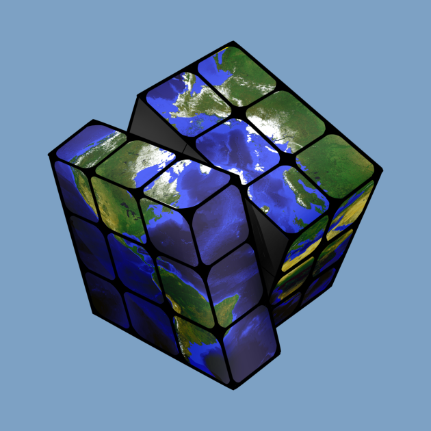 Earth Cube Rubiks Cube Inspired Design For People Who Know How To Solve A Rubiks Cube