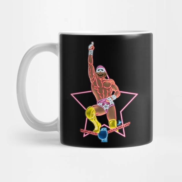 Macho man top rope neon color - Macho Man Randy Savage - Mug | TeePublic