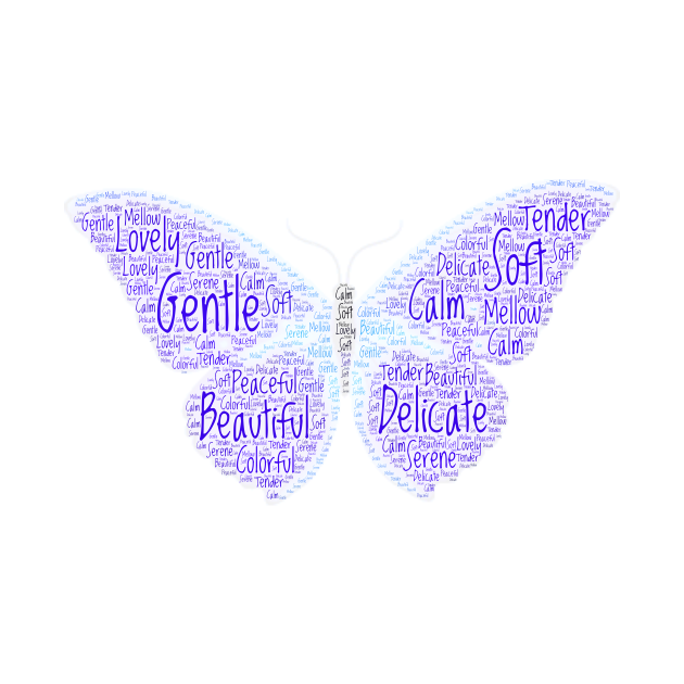 Beautiful Purple Word Cloud Original Art Butterfly - Butterfly - T ...