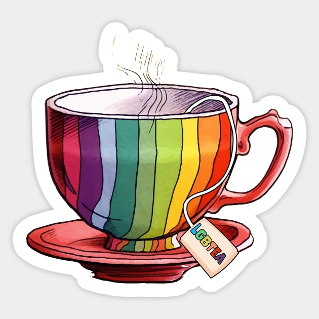 Proud LGBTQ gay pride tea drinker Rainbow Colored Tea Cup LGBTea - Lgbt ...