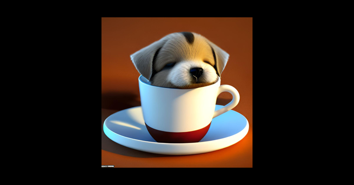 Puppuccino Coffee And Cute Puppy Dog - Puppuccino - Posters and Art ...
