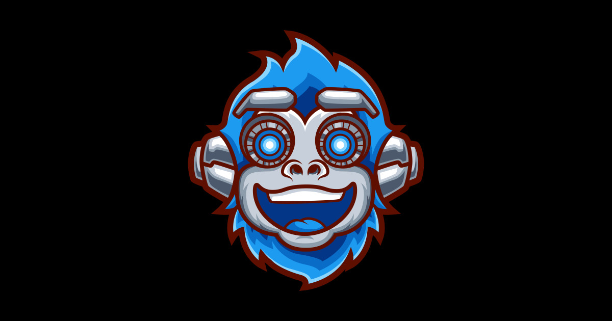 Cute Blue Ape Robot Happy Cartoon - Cute Blue Ape Robot Happy Cartoon ...