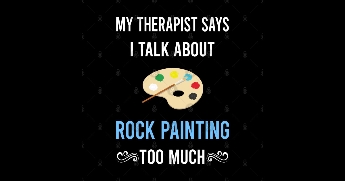 My Therapist Rock Painting - Rock Painting - Sticker | TeePublic