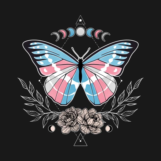 Transgender Butterfly LGBT Pride Flag - Transgender - T-Shirt | TeePublic