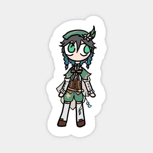 Venti Genshin Impact Simple Chibi Sticker And Others - Venti - Magnet ...