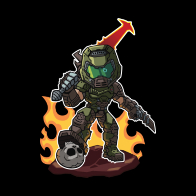 Doom Eternal Chibi Fanart - Doom Eternal - Pin | TeePublic