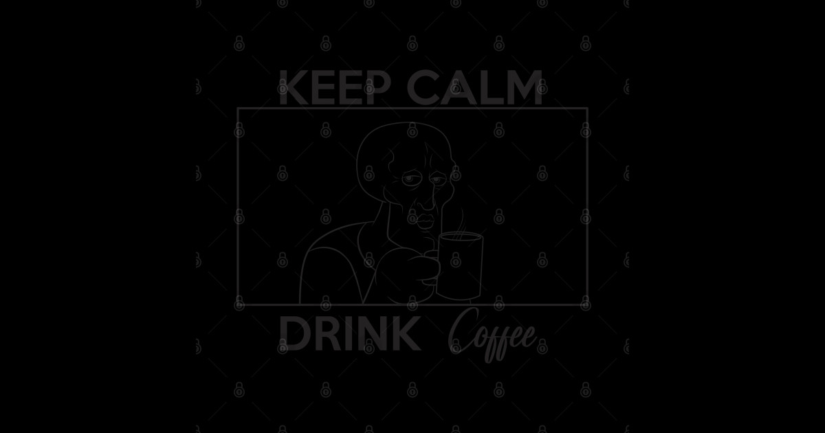 Squidward Handsome drinking coffee - Squidward - Sticker | TeePublic