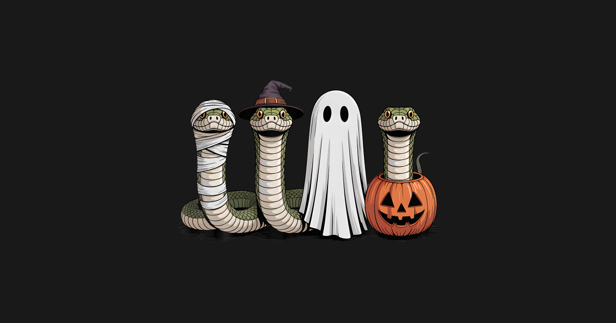 Spooky Ghost Hognose Snake Pumpkin Halloween Skeleton - Snake Halloween ...