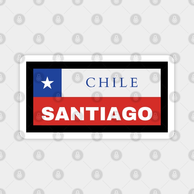 Santiago City in Chilean Flag - Santiago De Chile - Magnet | TeePublic