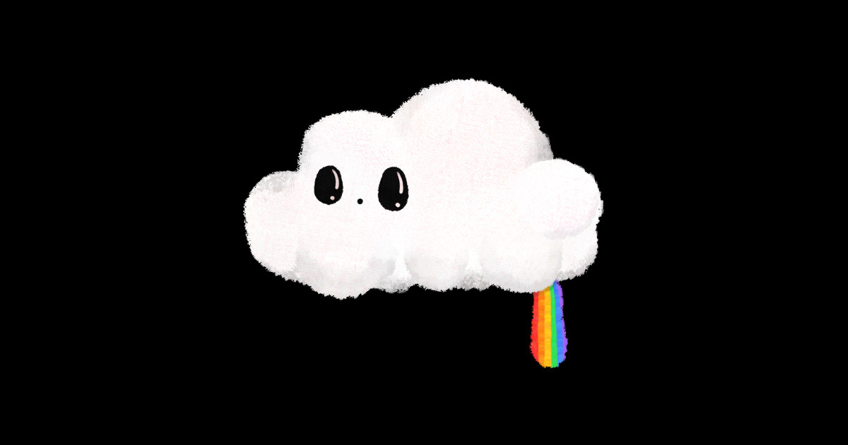 Cloud Pooping a Rainbow - Cloud - Sticker | TeePublic