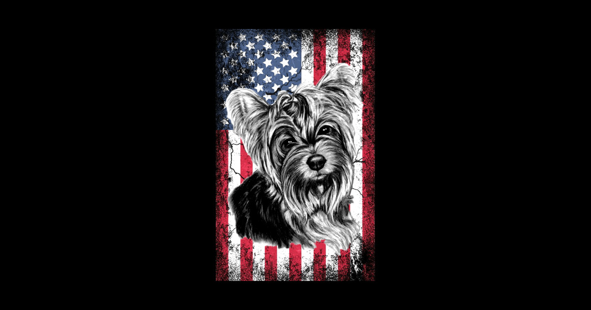 Patriotic Yorkie American Flag - Yorkie American Flag - Sticker | TeePublic