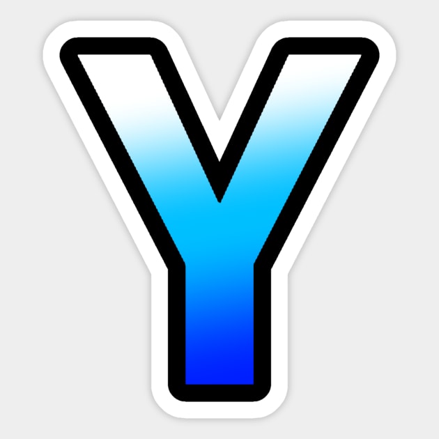 Blue Letter Y - Blue - Sticker | TeePublic