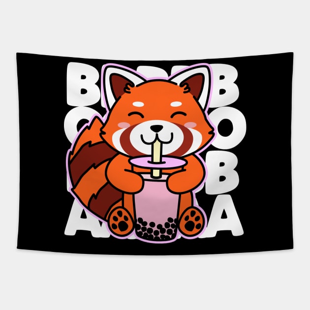 Kawaii Boba Cute Anime Red Panda Kawaii Bubble Tea Drink - Red Panda ...