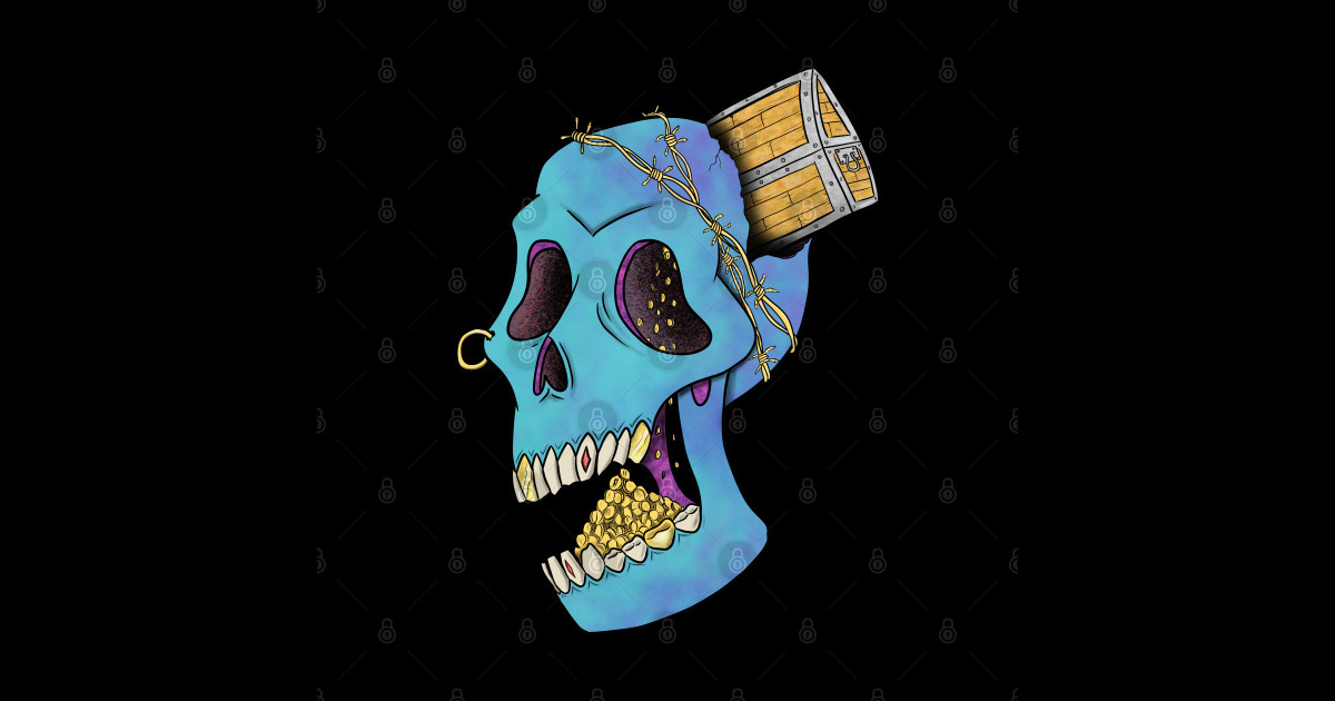Greed - Skull - Sticker | TeePublic