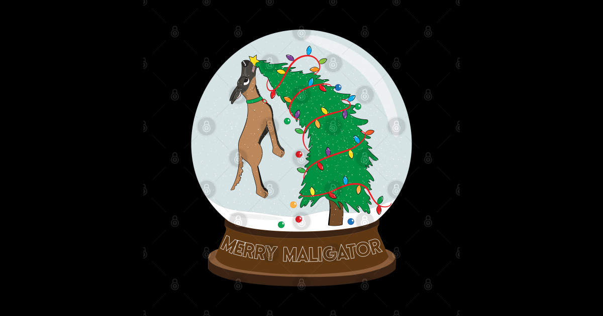 Merry Maligator Globe - Maligator - Sticker | TeePublic