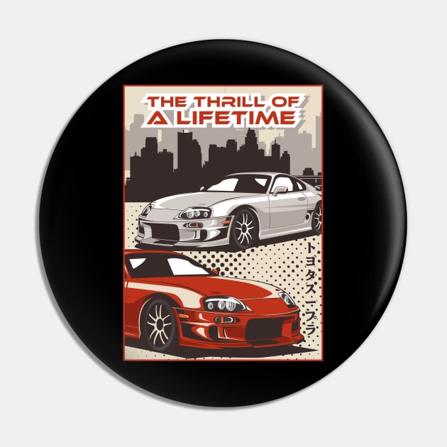 Iconic Supra MK4 Car - Iconic Supra Mk4 Car - Pin | TeePublic