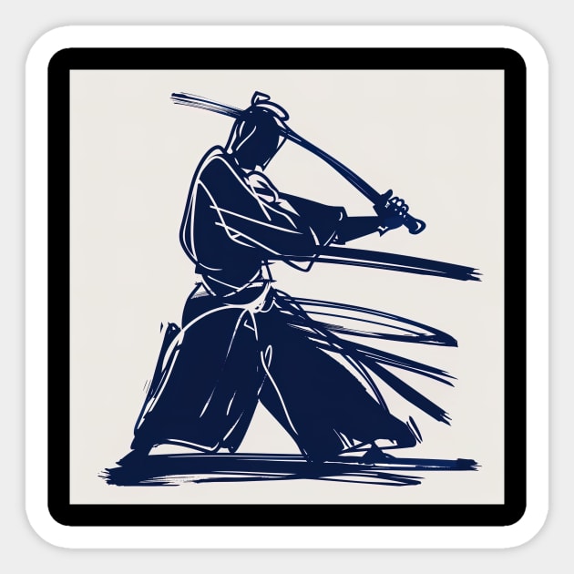 Bojutsu - Blue Abstract Art - Bojutsu - Sticker | TeePublic