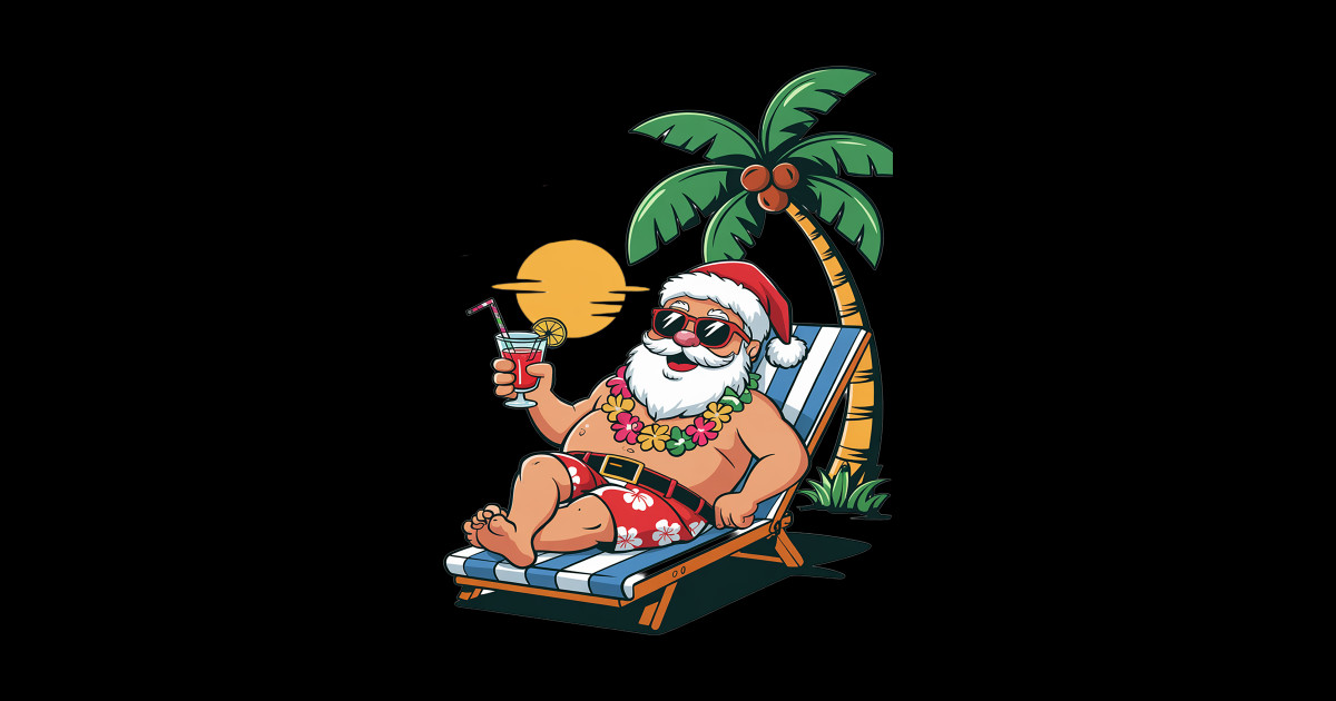 Santa Claus In Swim Trunks Christmas In July Beach Party - Santa Claus ...