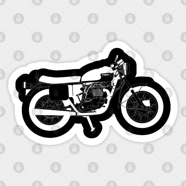 Triumph Bonneville White Outline - Motorcycle - Sticker | TeePublic