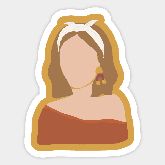 Boho Woman Light Brown Hair - Woman - Sticker | TeePublic