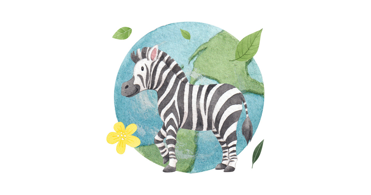 Zebra Harmony: Earth Embrace Design - Zebra - T-Shirt | TeePublic