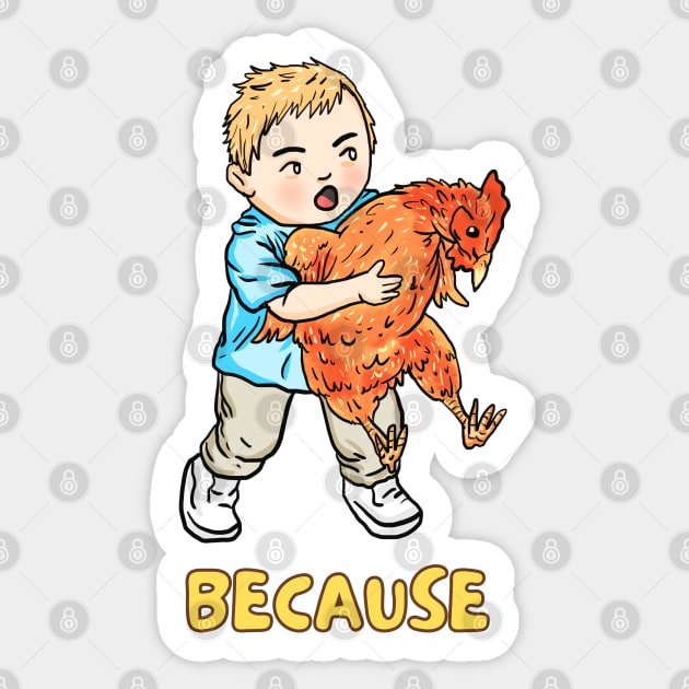 because chicken joke - Chicken Funny - Sticker | TeePublic
