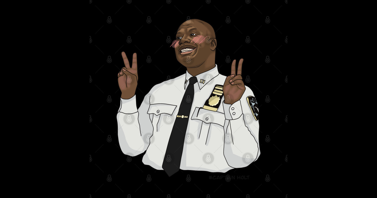 Captain Raymond holt - peace sign - Captain Holt - Sticker | TeePublic