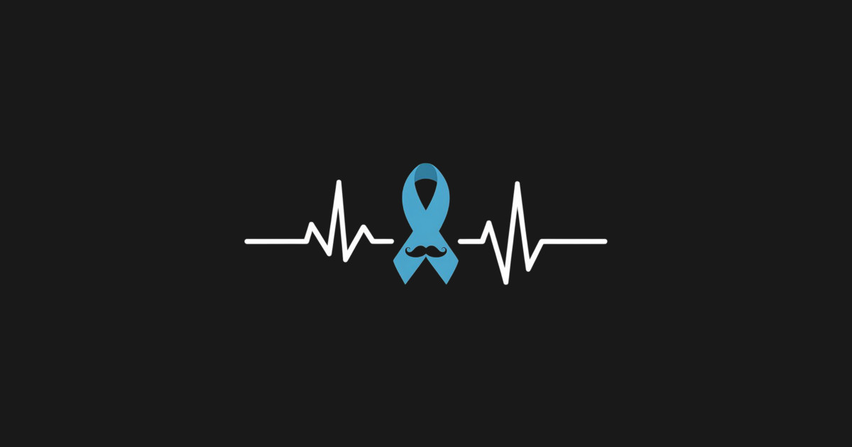 Heartbeat Light Blue Ribbon Prostate Cancer Awareness - Lymphoma Cancer ...
