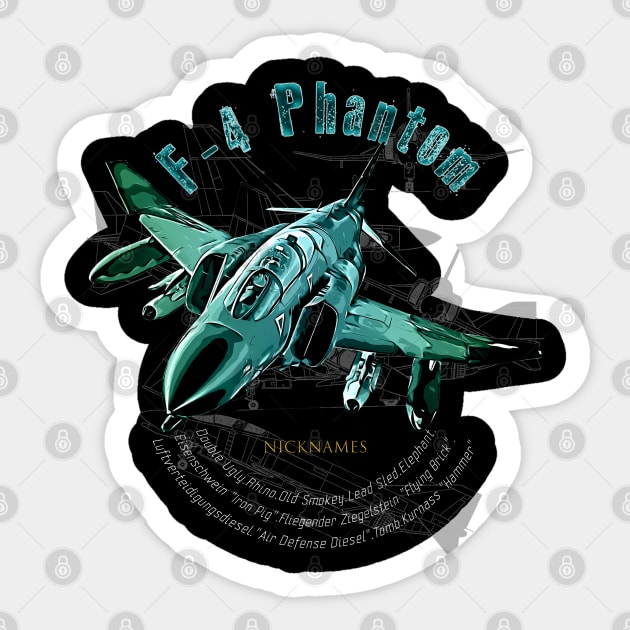 McDonnell Douglas F-4 Phantom - F4 Jetfighter - Sticker | TeePublic