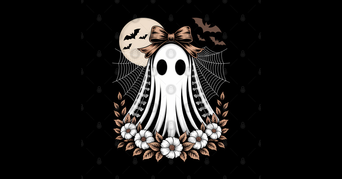 Vintage Lace Ghost Halloween - Vintage Lace Ghost - Sticker | TeePublic