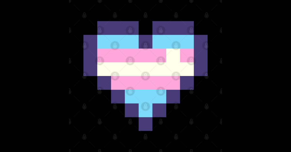 Trans Transgender Heart Pride LGBT Pixel Art - Transgender - Pin ...