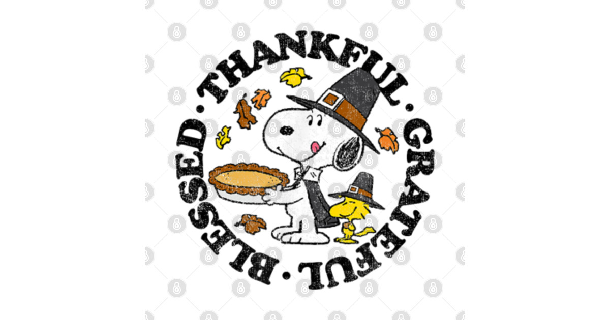 Peanuts - Snoopy Thanksgiving Pie Blessed Thankful Grateful - Happy ...