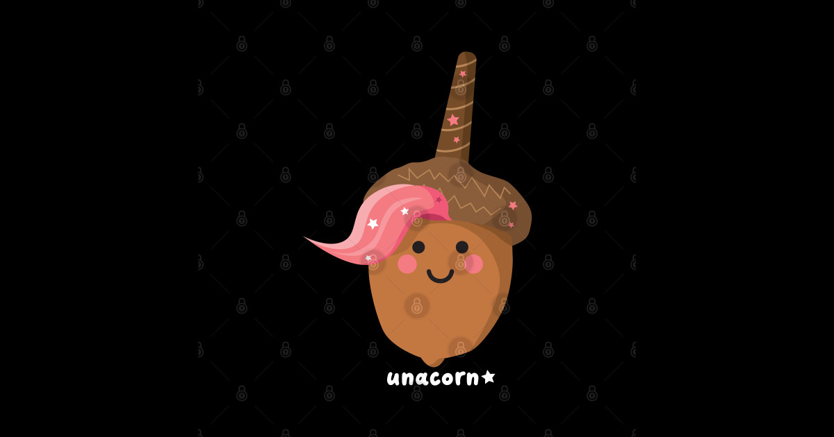 Cute Pink Unacorn (Unicorn/Acorn) - Acorn - Sticker | TeePublic