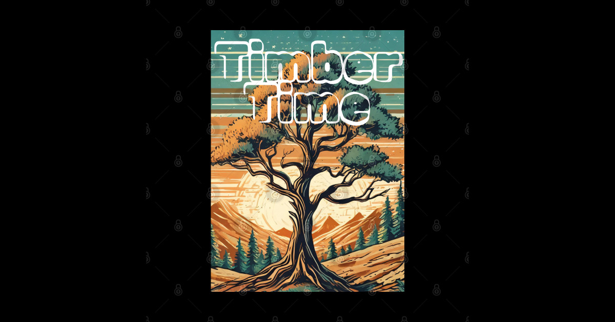 Vintage Timber Time - Retro Tree Design - Retro Forest - Pin | TeePublic