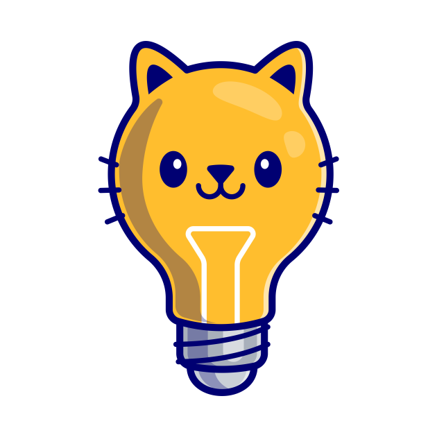 Cute Bulb Cat Cartoon Illustration - Cute Bulb Cat Cartoon Illustration ...