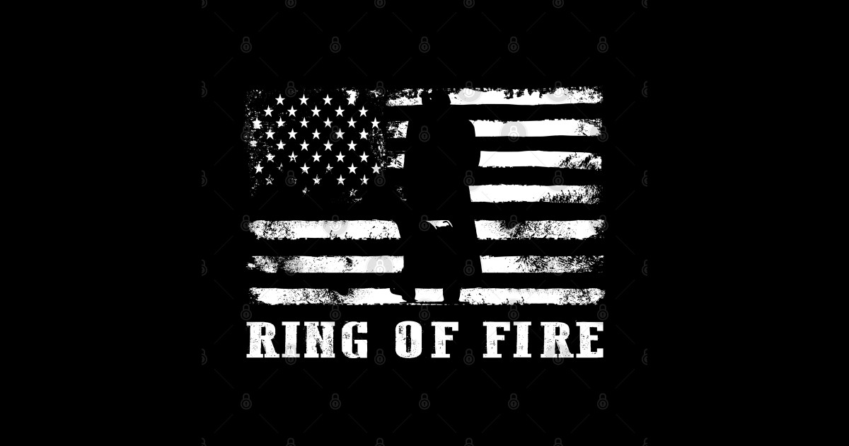 Distressed American Flag Ring of Fire - Johnny Cash - Posters and Art ...