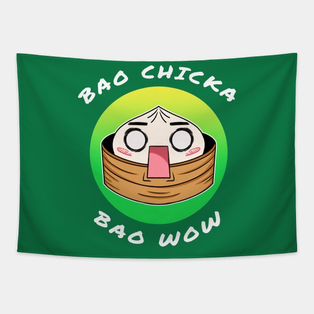 Bao chicka bao wow! (Scared bao) -food pun/ dad joke design - Bao Bun ...